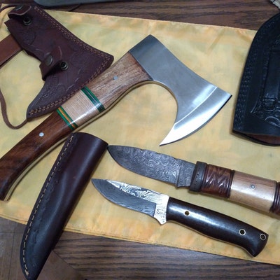 Personalized Wood Axe With Leather Sheath Rosewood Handle - Etsy