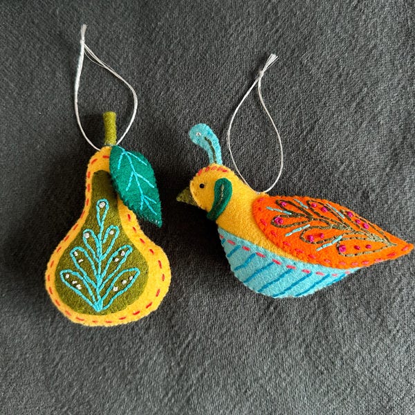 Partridge & Pear PDF Pattern for a Hand Sewn Wool Felt Christmas ...