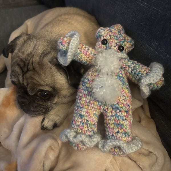 Clown Amigurumi Handmade Plush Handcrafted Clowncore/kidcore Plushy ...