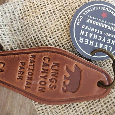 Up North Leather Keychain Motel Style - Etsy