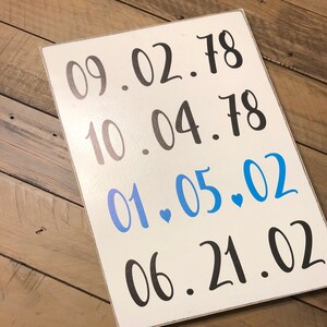 Birthday Dates Sign | Etsy