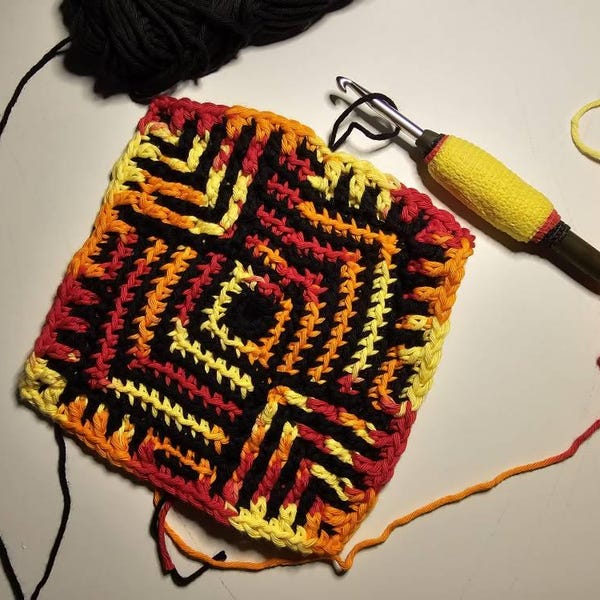 Overlay Mosaic Crochet Pattern: Squares Blanket or Cushion (PDF Pattern ...
