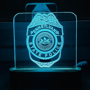 Pennsylvania State Police Badge Acrylic Lighted Plaque. - Etsy