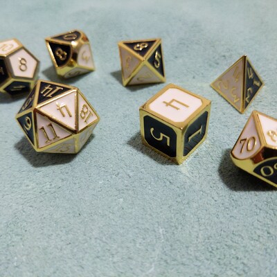 Dnd Dice Set / White Jade Pearl Marble Swirl Polyhedral Dice / - Etsy