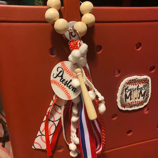 Custom Baseball Bag Charm, Baseball Mom, Baseball Keychains - Etsy