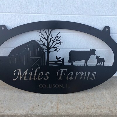 Metal Farm Sign, Cattle Farm Sign,barn Cow Calf Chicken Sign,metal Barn ...