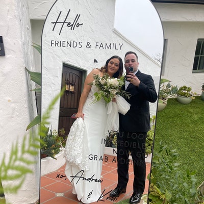 Grab A Drink Decal for Wedding Reception Selfie Mirror, Modern Wedding ...