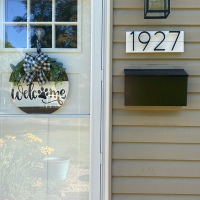 Farmhouse Shiplap House Numbers Address Sign Black House - Etsy