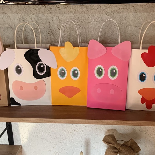 Farm Favor Bags - Barnyard Goodie Bags - Old Mcdonald Had a Farm Party ...