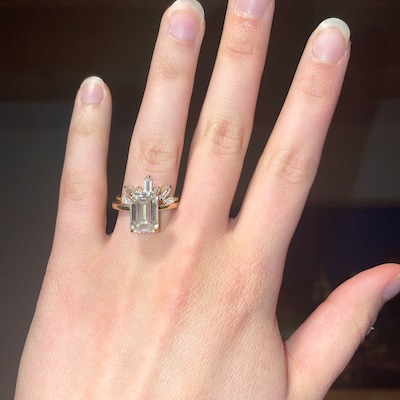 Mandy Vintage Natural Salt and Pepper Diamond Ring 14K Rose Gold Filled ...