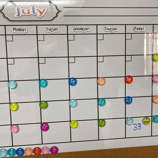 Days of the Week Magnets / Magnetic Calendar Days of the Week Full ...