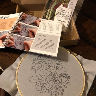 Hand Embroidery Kit Beginner Embroidery Kit Modern Embroidery Hoop Art ...