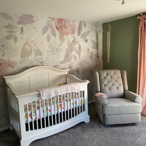 AILEEN Border Frame Nursery Decor Watercolor Flowers Pink Blue | Etsy