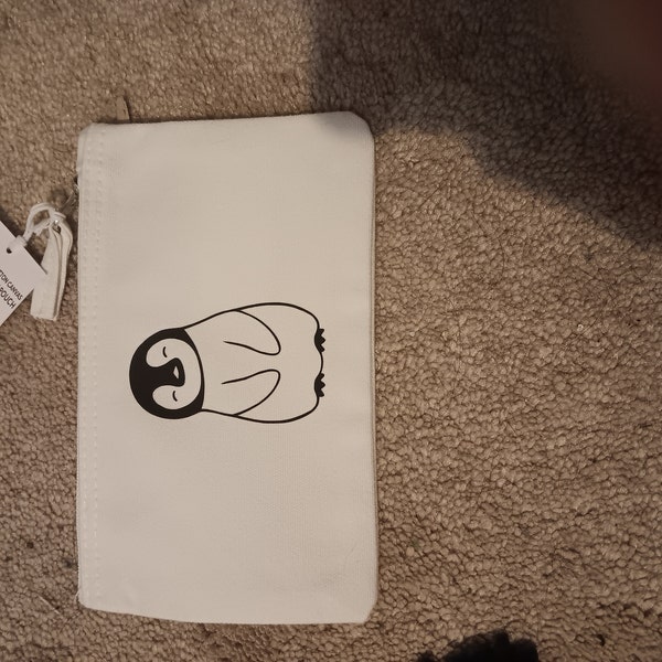Cute Panda Bear Small Brushed Cotton Canvas Zip Pouch | Panda Pencil ...