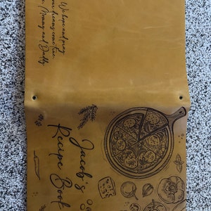 Leather Recipe Book Personalized Cookbook Binder Blank Recipe Book ...