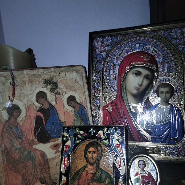 Icon Laminated Orthodox Icons Mother of God Lord Jesus Christ Saint ...