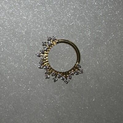 Gold Flower Belly Button Ring Dainty 14k Gold Plated Unique Minimal ...