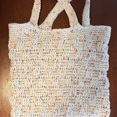 Basketweave Market Bag Crochet Pattern - Etsy