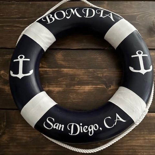 Custom Life Ring - USCG Life Ring | Boat Wedding | Custom Boat Decor ...