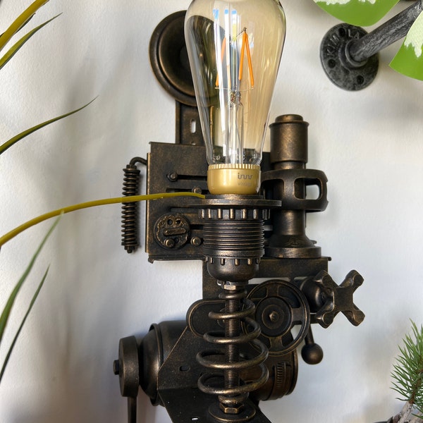 Steampunk Table Lamp, Wall Lamp, Rustic Industrial Desk Lamp, Reading ...