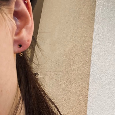 Black Front Back Earrings Black Ear Jacket Dainty Ear Jacket Gold ...