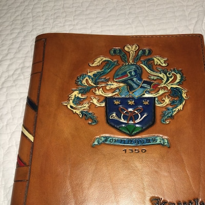 A4 Large Family Crest Leather Journal Notebook Fathers Day - Etsy