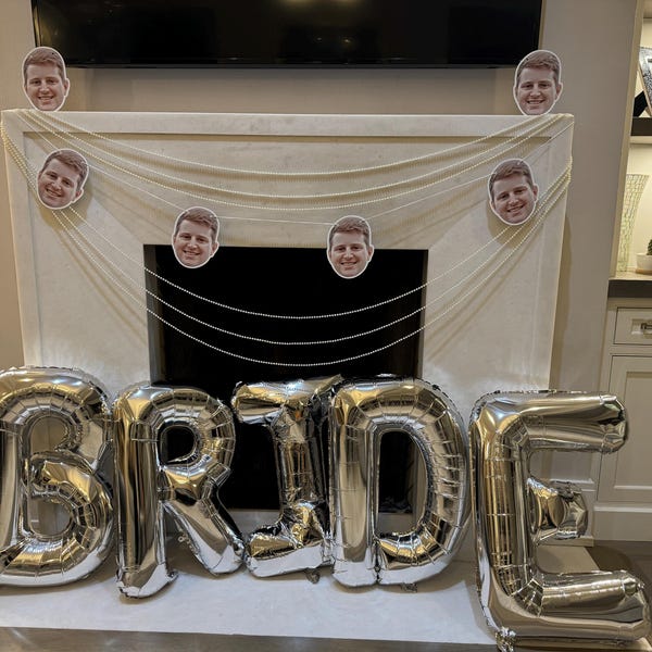 Custom Heads on a Garland Face on Banner Custom Birthday Wall Hang ...