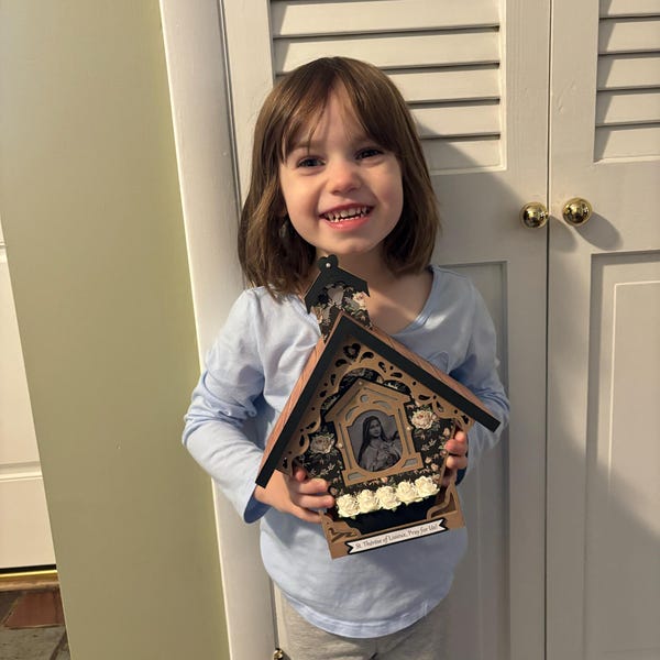 Holy Rosary Mini Shrine Keepsake Card - October Devotion - Etsy