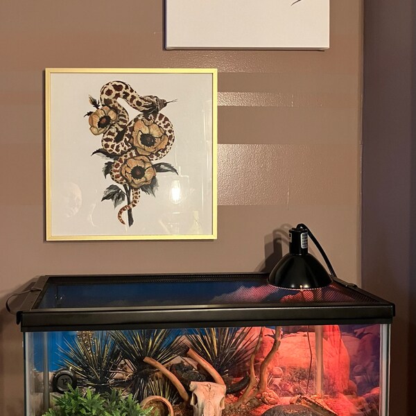 Watercolor Hognose Snake Art Print. Reptile Decor. Vintage Wall Art ...