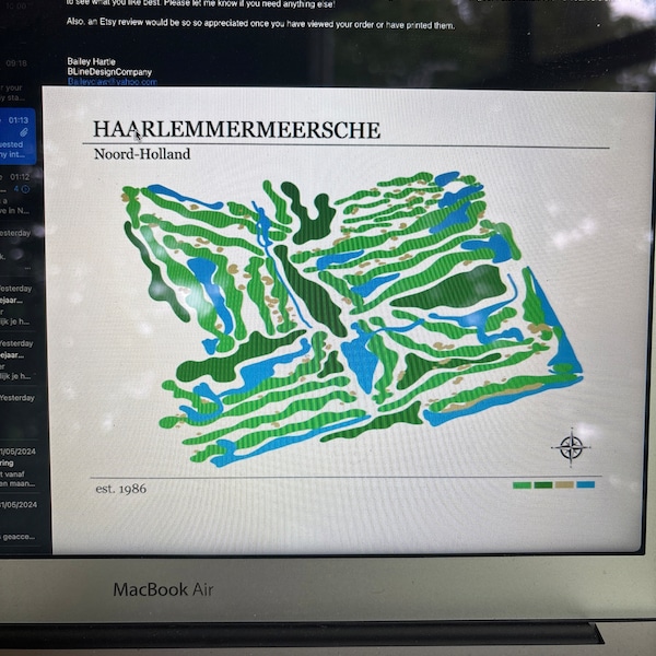 CUSTOM Golf Course Map | Modern Art | Digital Print | Unique Home Decor ...