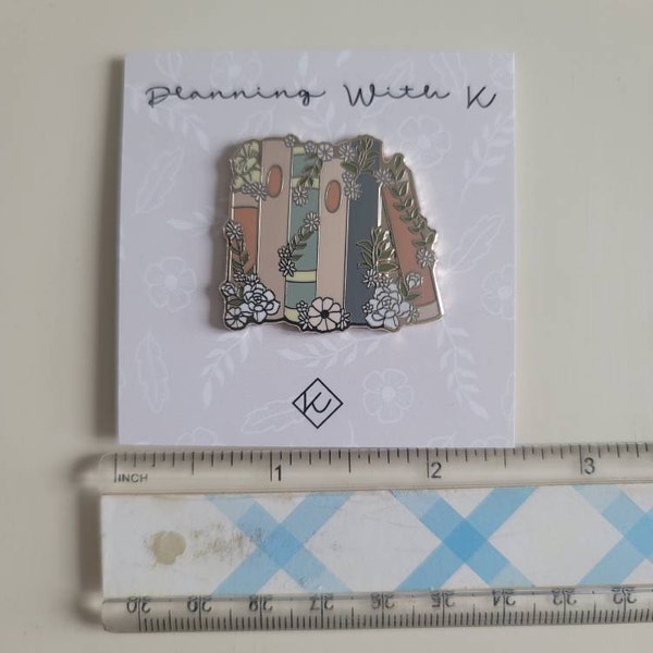 Books Enamel Magnet | Planner Magnet | Books With Flower Planner Magnet ...