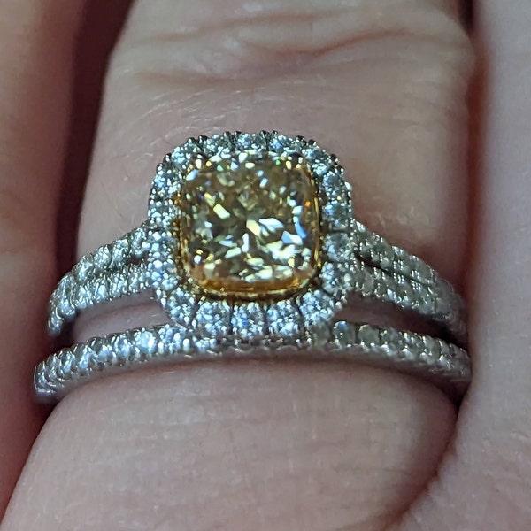 Emily Ratajkowski Celebrity Engagement Ring Princess and Pear Cut ...