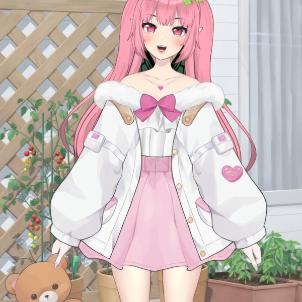 Vtuber Asset Rigged Vtuber Cherry Pink Bear Ears - Etsy