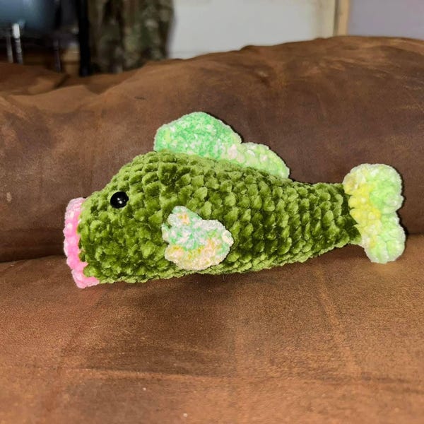 NO SEW Bass Fish Crochet Pattern Bass Amigurumi Pattern DIY Crochet ...