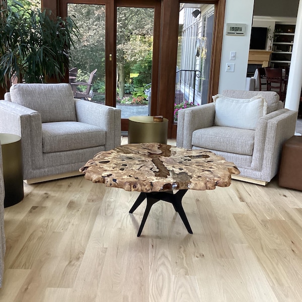 Live Edge Olive Wood Coffee Table: Custom Epoxy Resin Inlay - Etsy