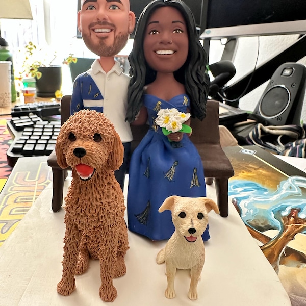 Handmade Custom Marry to Me Kiss Wedding Bobble Head Handmade Polymer ...