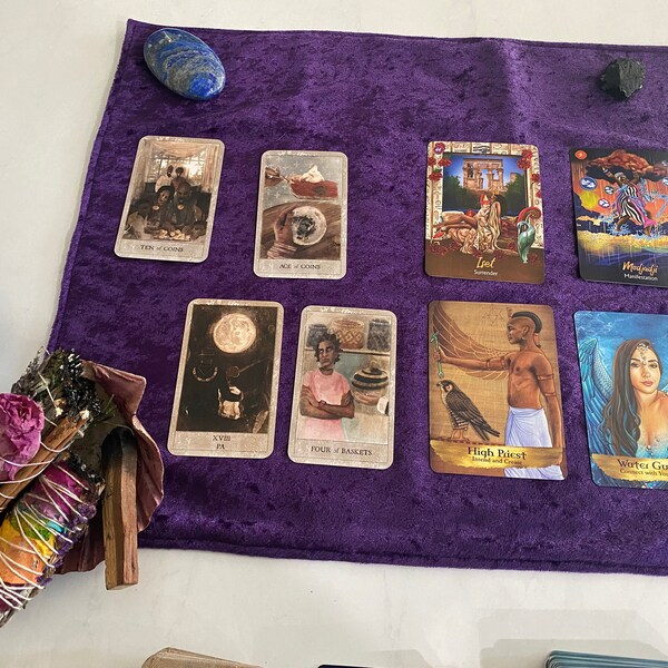 Velvet Tarot Cloth Altar Cloth Fully Lined 100% Dupioni Silk Lining ...