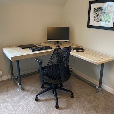Corner Desk Office Desk, Custom Made Reclaimed Scaffold Boards Rustic ...