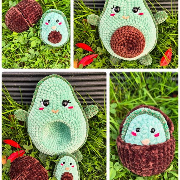 Avocado Family, Amigurumi Crochet Pattern, Digital Download - Etsy