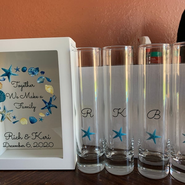 Blended Family Wedding Sand Ceremony Shadow Box Set, Unity Candle ...