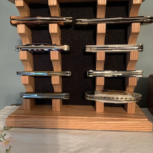 Custom Knife Display Stand Case Made From Solid Oak Wood. Knife Rack - Etsy