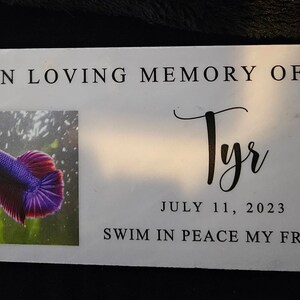 PET FISH MEMORIAL, Cute Memorial Stone, Home Decoration Pet Fish ...