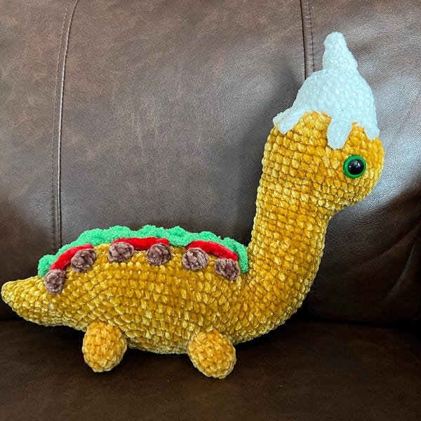 Tacosaurus MINI Low Sew Amigurumi Crochet Pattern, Tacosaurus, Low Sew ...