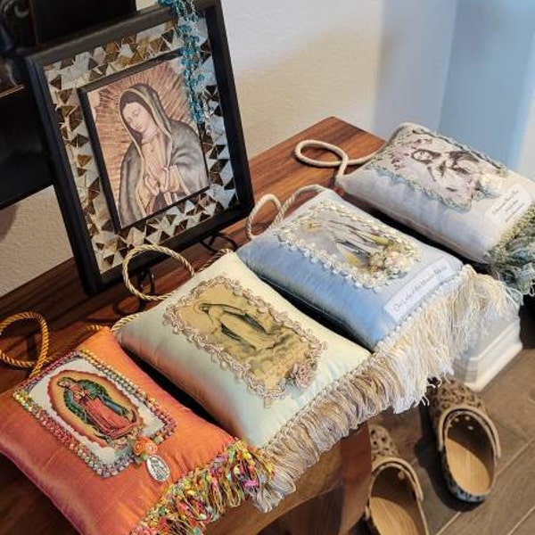 Sacred Heart of Mary Scented Hanging Pillow Sachet...decorative ...