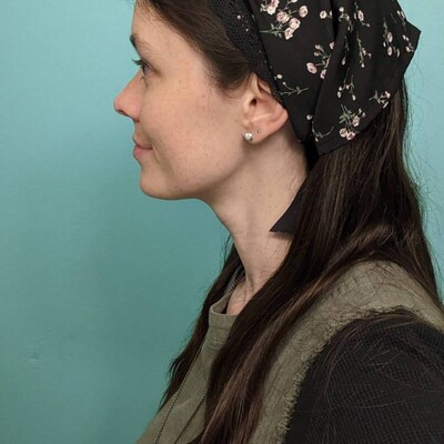 100% Cotton Light Pink Vines Medium Headcovering, Prayer Covering ...