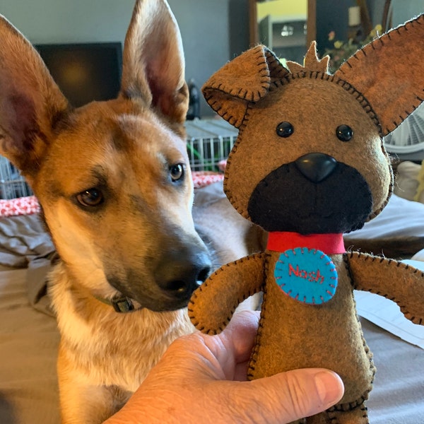 PDF Felt Dog Sewing PATTERN & Tutorial - Animal Rag Doll, Plush Dog ...