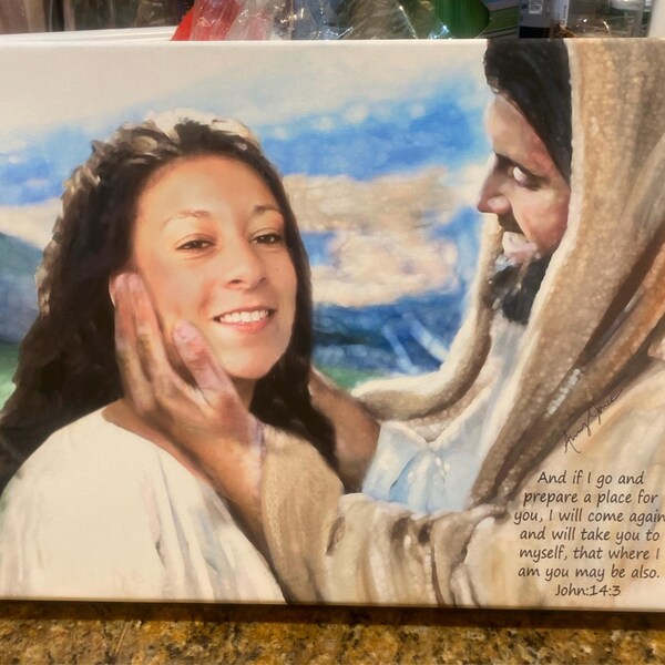 First Day in Heaven Painting - I HELD Him and Would Not Let Him Go ...
