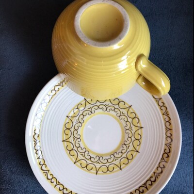 Vintage Steubenville Pottery Co. Fairlane Pattern Ceramic Dinner Plates ...