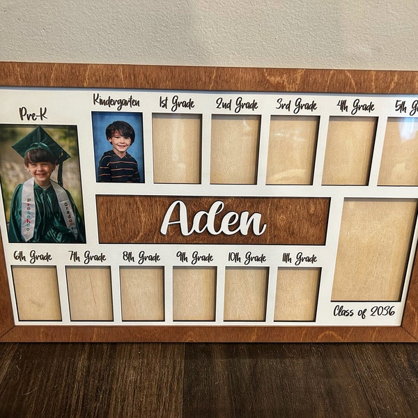 3D Birth to 12 Grade School Years Picture Frame Custom Personalized ...