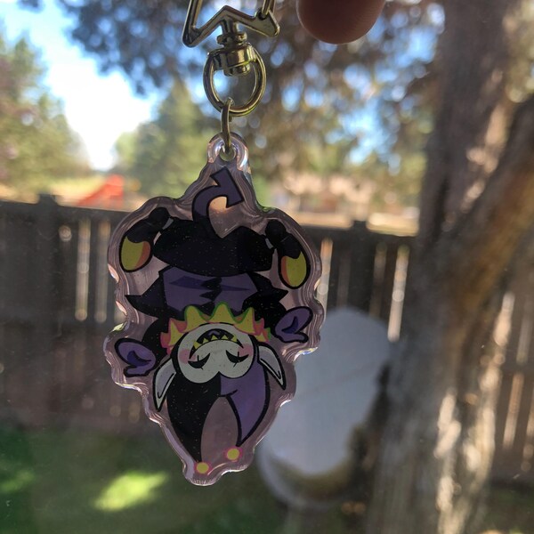 Jevil Deltarune Glitter Keychain - Acrylic Epoxy Charm 2.5in. - Etsy